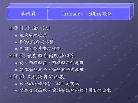 Ppt Ch T Sql T Sql Ch