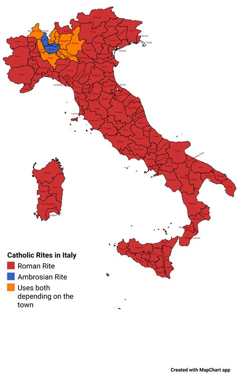 Geographic Distribution Of Catholics Rites In Italy By Province Reurope