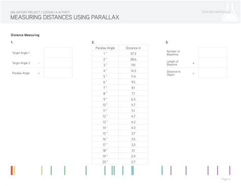 Lesson 14 Activity Measuring Distances Using Parallax Pdf Physics