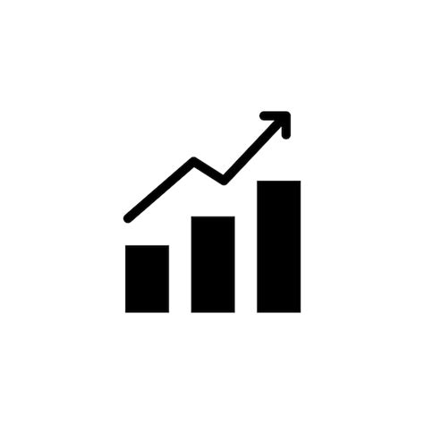 Premium Vector Uptrend Growth Graph Icon With Solid Style Icon