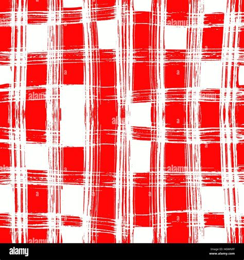 Seamless Red Pattern With Hand Drawn Horizontal And Vertical Lines