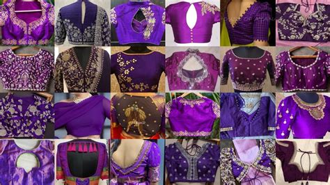 Purple Color Simple Blouse Designs Purple Saree Blouse Design Purple Color Ke Blouse Design
