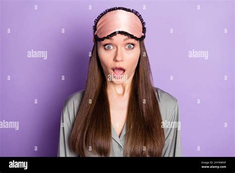 Portrait Of Attractive Amazed Girl Wearing Pajama Sudden News Reaction