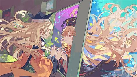 Junko Touhou، Matara Okina، Touhou، إطارات النوافذ، يمسك الأيدي، خلفية Hd