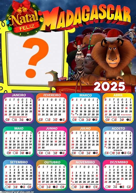 Moldura Calendário 2025 Feliz Natal Pets Online Colagem De Foto
