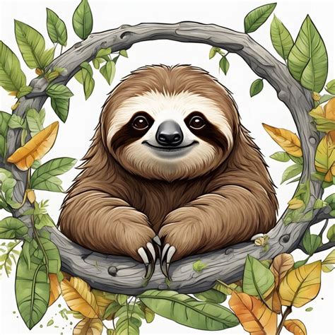 Premium Photo Lazy Sloth Clipart