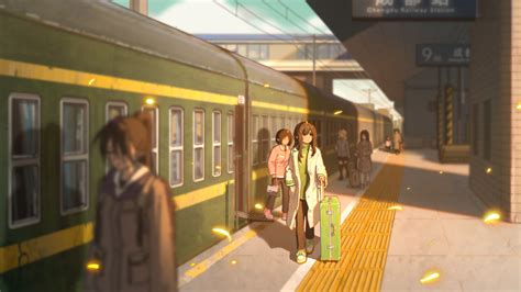 2560x1440 Anime Girl In Train Station Hands In Pocket Looking Away