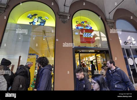 Bologna Italy December 2018 The Lego Store In The Historic Center