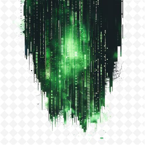 premium psd png hacker intrusion glitch with binary code abstract
