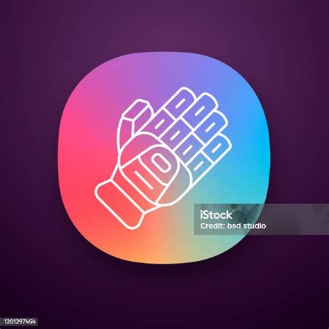 크리켓 장갑 응용 프로그램 아이콘입니다 타격 장갑 배트맨을 위한 바디 보호 크리켓 유니폼 보호 오토바이 장비 Ui Ux 사용자