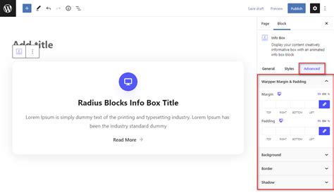 Info Box Block Radius Blocks Documentation