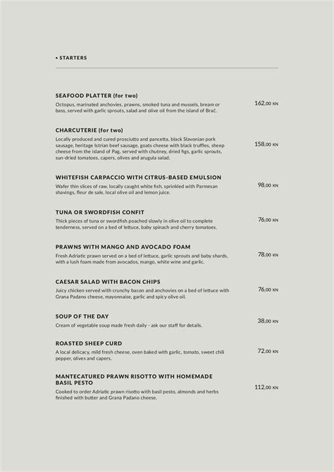 Aria Restaurant Menu Info Page 2 Flip Pdf Online Pubhtml5
