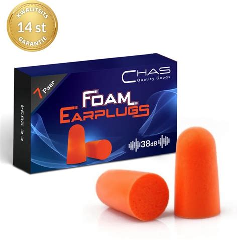 Chas Sleep Plugs Oordoppen 38db Oranje 14 Stuks