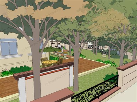 Home Yard Landscaping Ideas Sketchup 3d Model Skp File Download