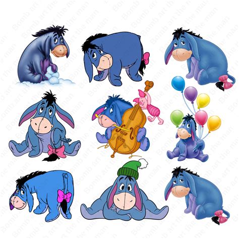 Eeyore Png Bundle Eeyore Cartoon Character Eeyore Clipart Set Winnie