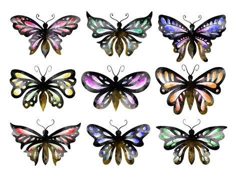 Schmetterling Aquarell Clipart Gekritzel Vektor Kunst Bei Vecteezy