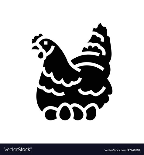 Hen Egg Chicken Farm Food Glyph Icon Royalty Free Vector