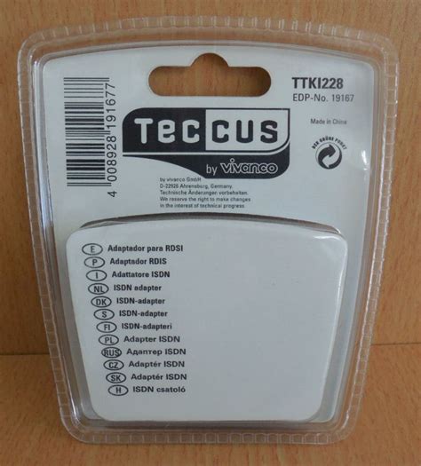 Teccus By Vivanco Ttki228 Isdn Adapter Rj45 Kupplu