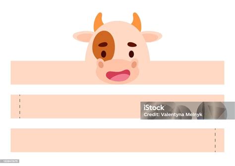 인쇄 가능한 소 종이 크라운 생일 크리스마스 베이비 샤워를위한 Diy 컷 파티 리본 템플릿 엔터테인먼트를위한 재미있는 액세서리 인쇄 절단 및 접착제 벡터 스톡