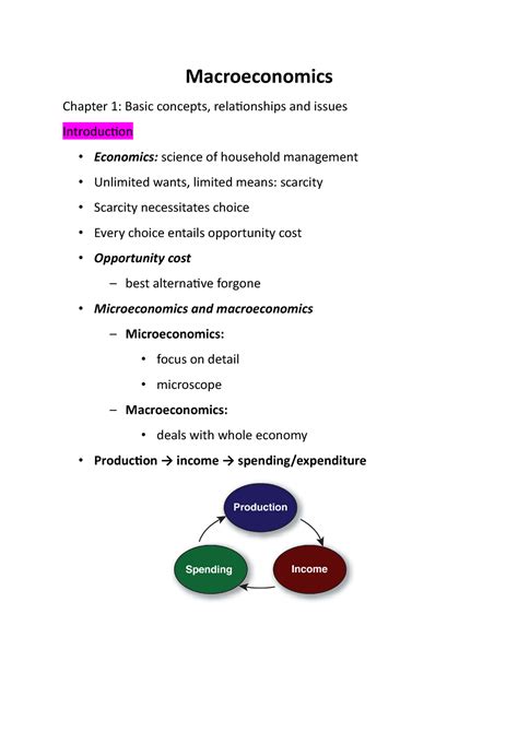 Chapter Basic Concepts Relationships And Issues Summarized Notes Macroeconomics Chapter