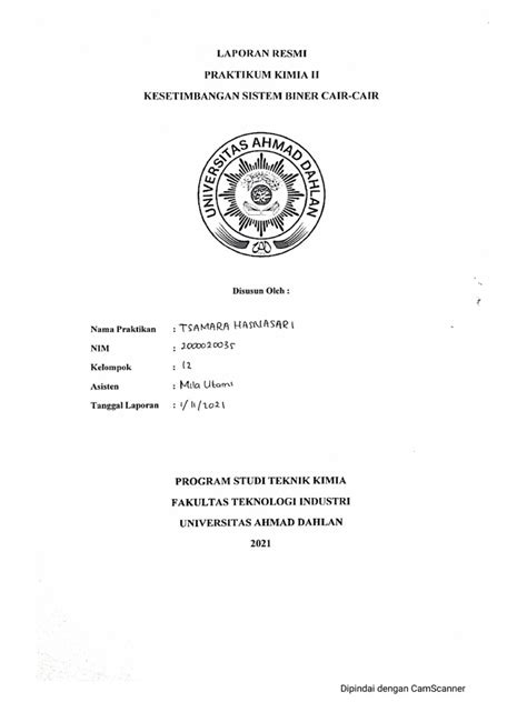 Revisi Kesetimbangan Biner Tsamara Hasnasari 2000020035 Pdf