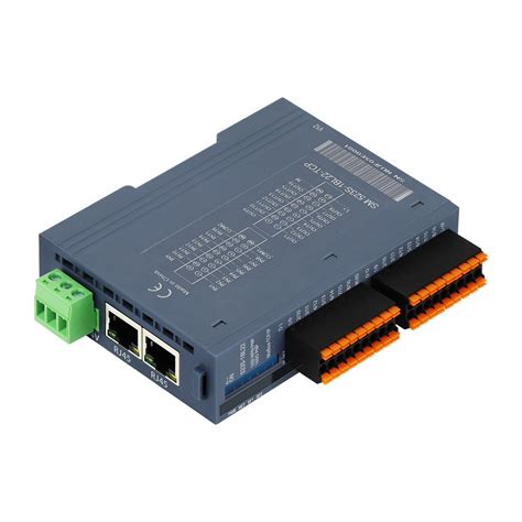 Modbus TCP IP Slave I O Module 24VDC 2 RJ45 16 Port DI DO Din Rail NPN PNP Connection