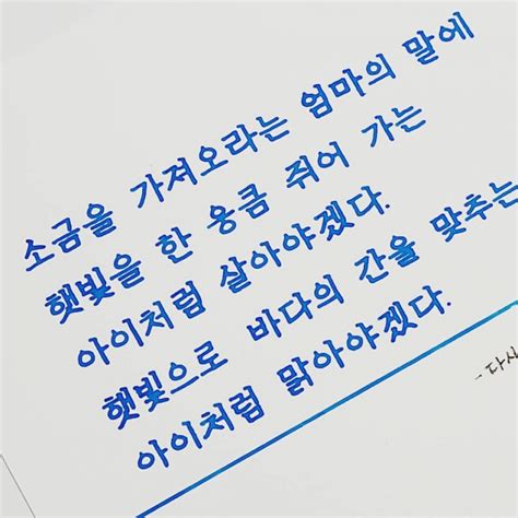 미꽃 손글씨를 인쇄된 폰트처럼 미꽃체 위시버킷