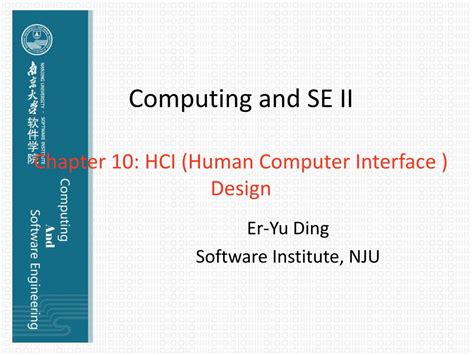 ppt computing and se ii chapter 10 hci human computer interface