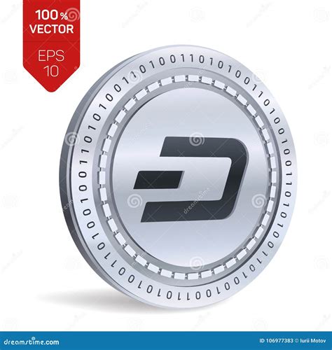 Dash 3d Isometric Physical Coin Digital Currency Cryptocurrency