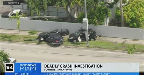 One Dead In Sw Miami Dade Multi Vehicle Crash Cbs Miami