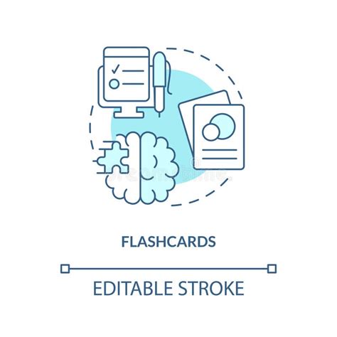 Flashcards Concept Turquoise Icon Stock Illustration Illustration Of