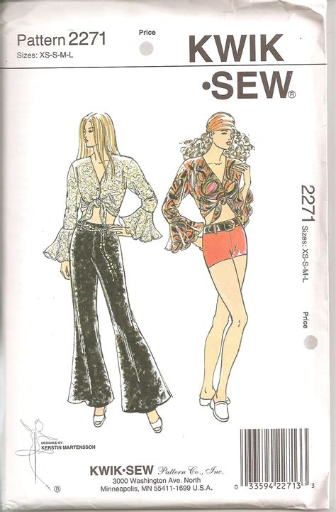 Kwik Sew 2271 Misses Pants Shorts Top Sizes XS Thru L 1993