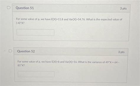 Solved I One Random Variable Let X Be A Random Variable Chegg