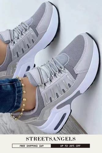 Womens Mesh Breathable Lace Up Comfortable Sneakers
