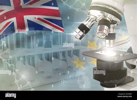Tuvalu Science Development Digital Background Microscope On Flag