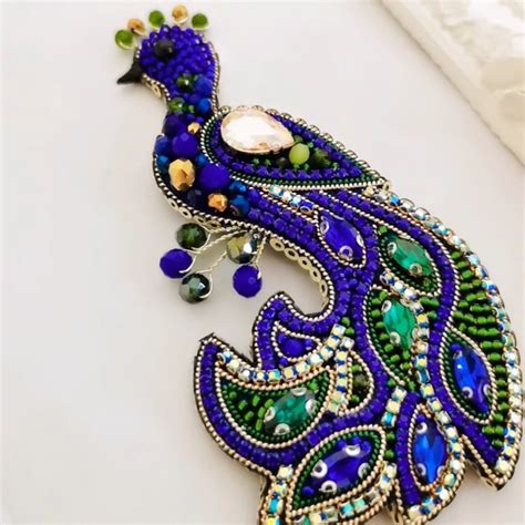 Beaded Peacock Brooch A Touch Of Wild Beauty Shopipersia