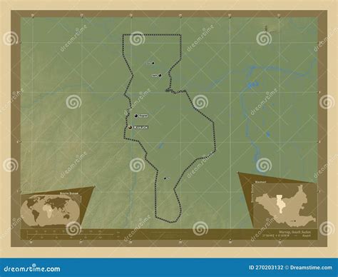 Warrap South Sudan Physical Labelled Points Of Cities Stock Illustration Illustration Of