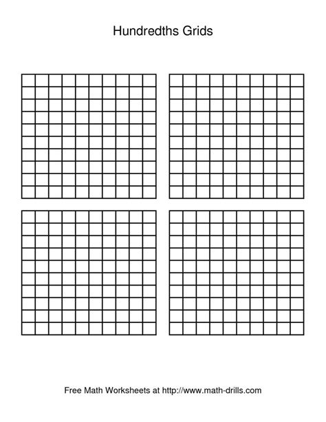 Math Math Grid Worksheets Pichaglobal Blmhundredthsgrid With Pin Worksheets Samples