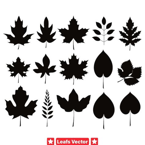 Dança Da Natureza Silhuetas Vetoriais Expressivas De Folhas Vetor Premium