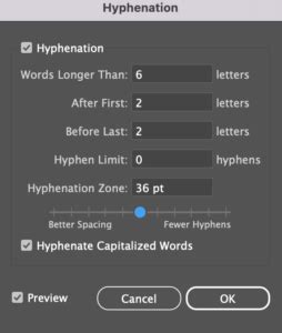 One Click To Turn Off Hyphenation In Adobe Illustrator