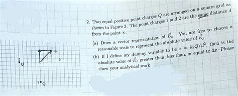 2 Two Equal Positive Point Charges Q Are Arranged On A Square Grid As Shown In Figure 3 The