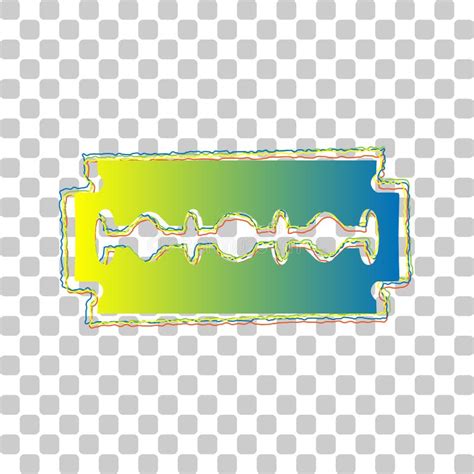 Signo De Cuchilla De Afeitar Icono De Degradado De Azul A Verde Con