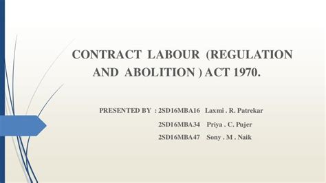 Contract Labour Act 1970