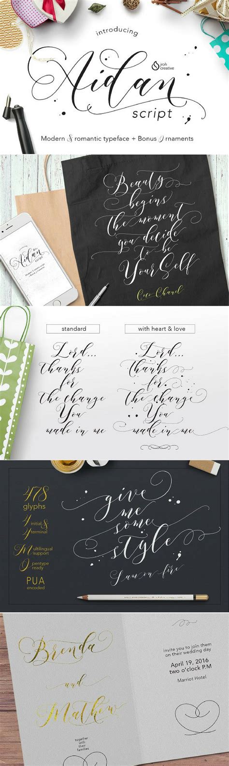 Aidan Romantic Script Font Romantic Script Fonts Girly Fonts Fonts