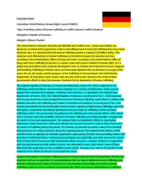 Position Paper Mun Pdf Human Trafficking Sex Trafficking