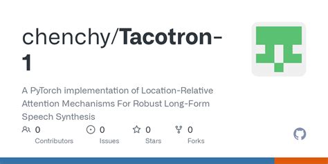github chenchy tacotron 1 a pytorch implementation of location