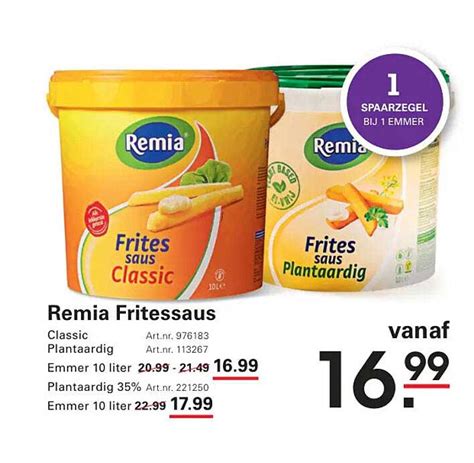 Remia Fritesaus Classic Aanbieding Bij Sligro Folderfeestnl