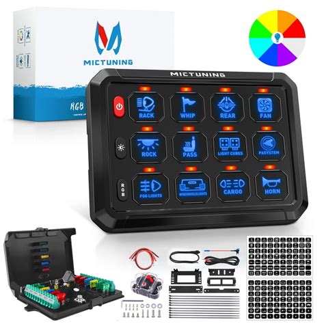 Sistema Controllo Luci Auto Mictuning P1s Rgb 6 Gang Switch Panel