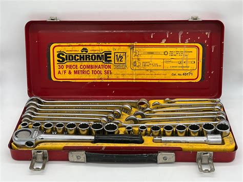 Vintage Sidchrome 1 2 Square Drive Socket Set Cat No 45171 Pre Owned