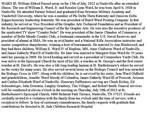 William Eldred Bill” Ward Iii 1929 2012 Mémorial Find A Grave